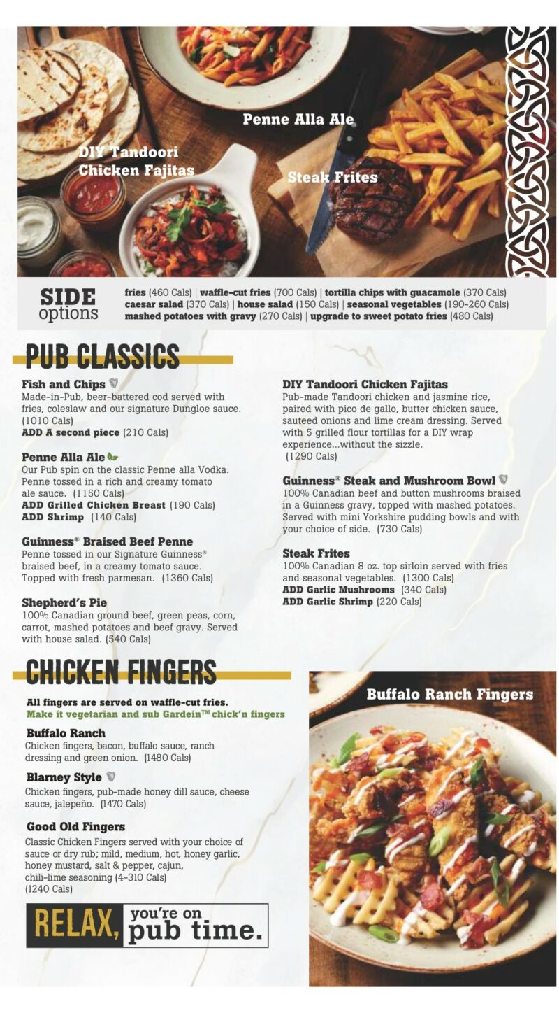 Our menu - Fionn MacCool's