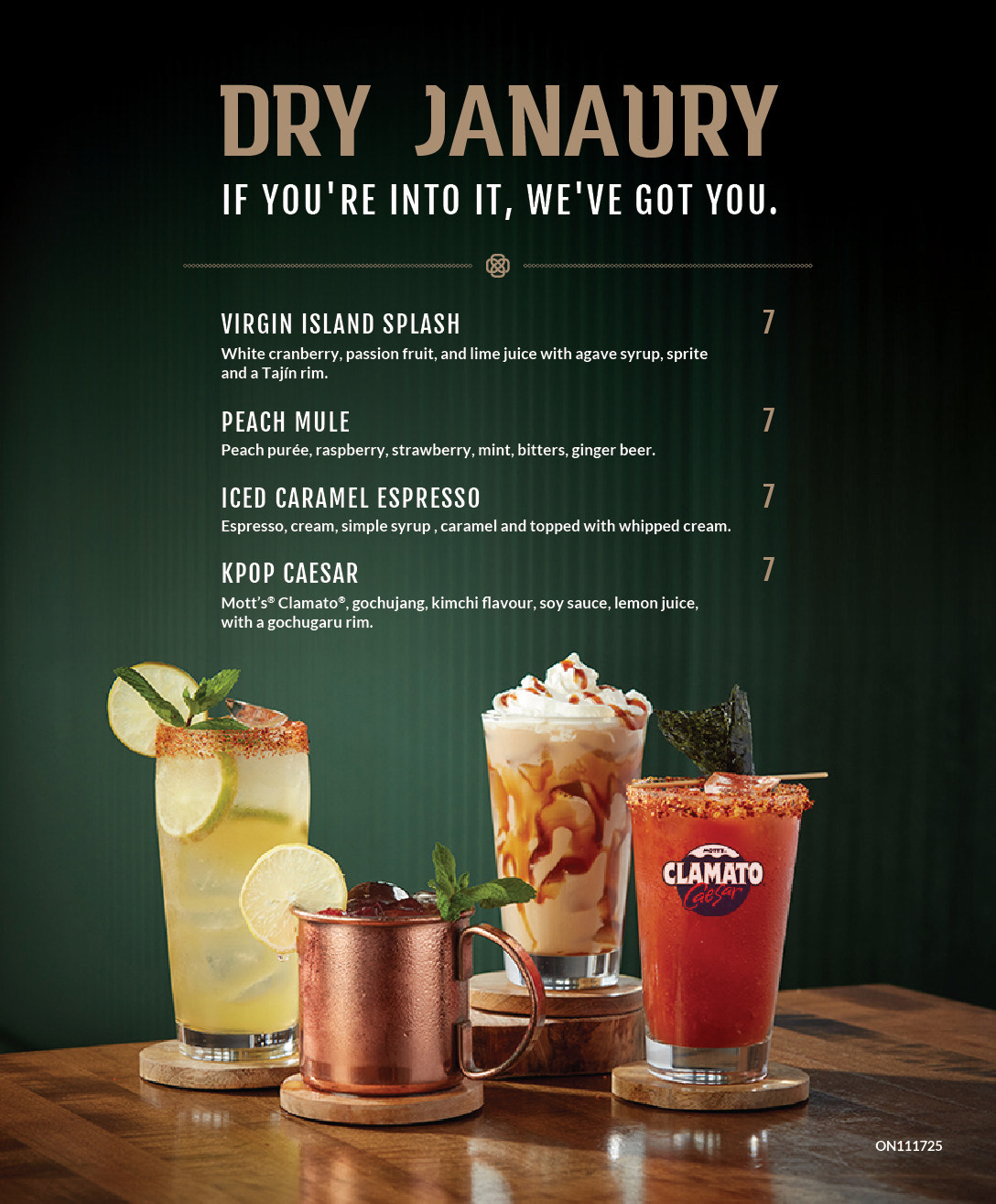 Dry January Menu